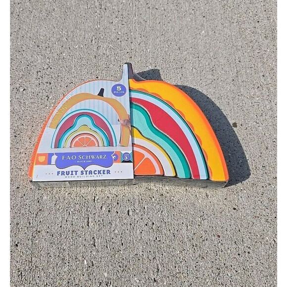 FAO Schwarz | Toys | Fao Schwarz 5 Pc Fruit Stacker Wood Puzzle ...